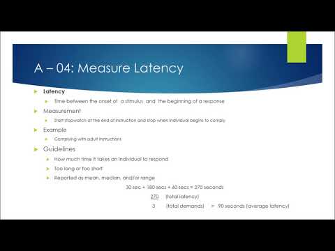 BCBA Exam Prep: A-04 Latency