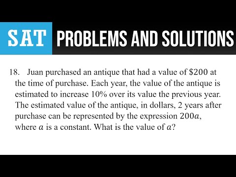 18. Juan purchased an antique that had a value of $200 at the time of purchase. Each year, the value