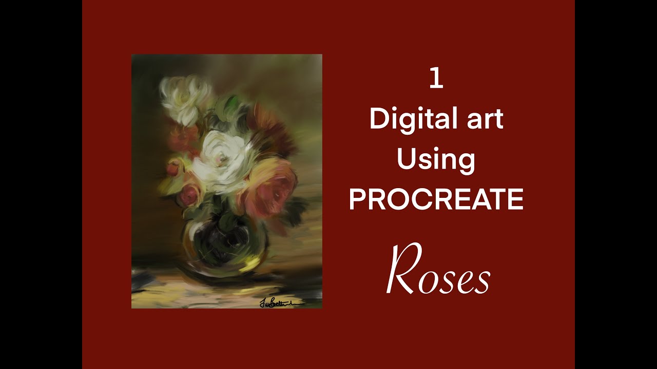 How to paint this digital Floral still life oil painting using The Procreate app