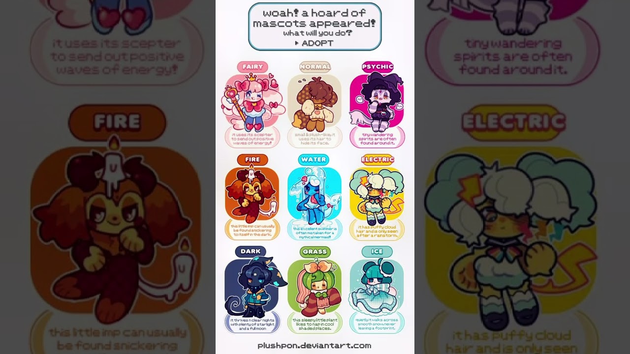 Furry elemental mascots by plushpon on deviantart #drawing #art #artist #artwork #deviantart