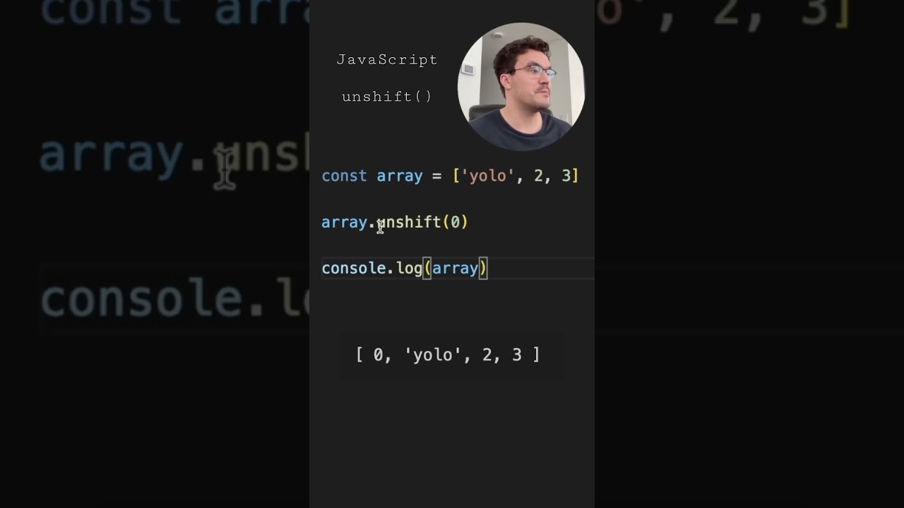 JavaScript array method .unshift()