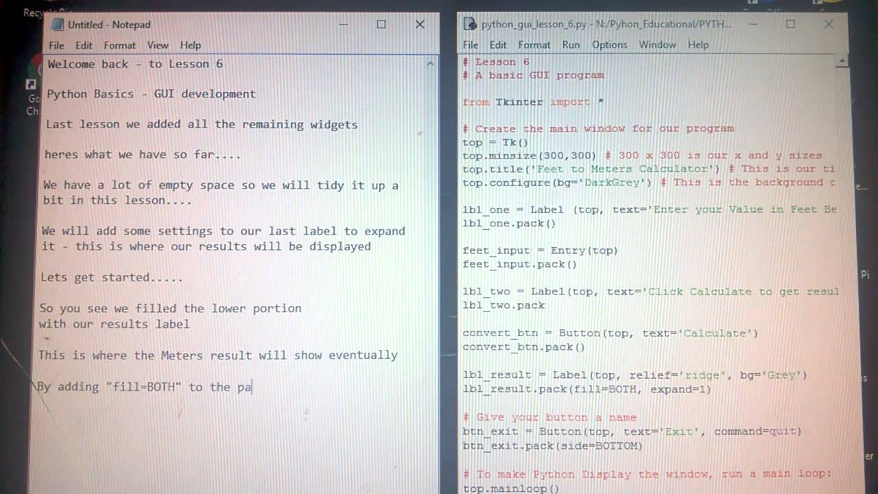 Python Basics Lesson 6 - Simple GUI Calculator