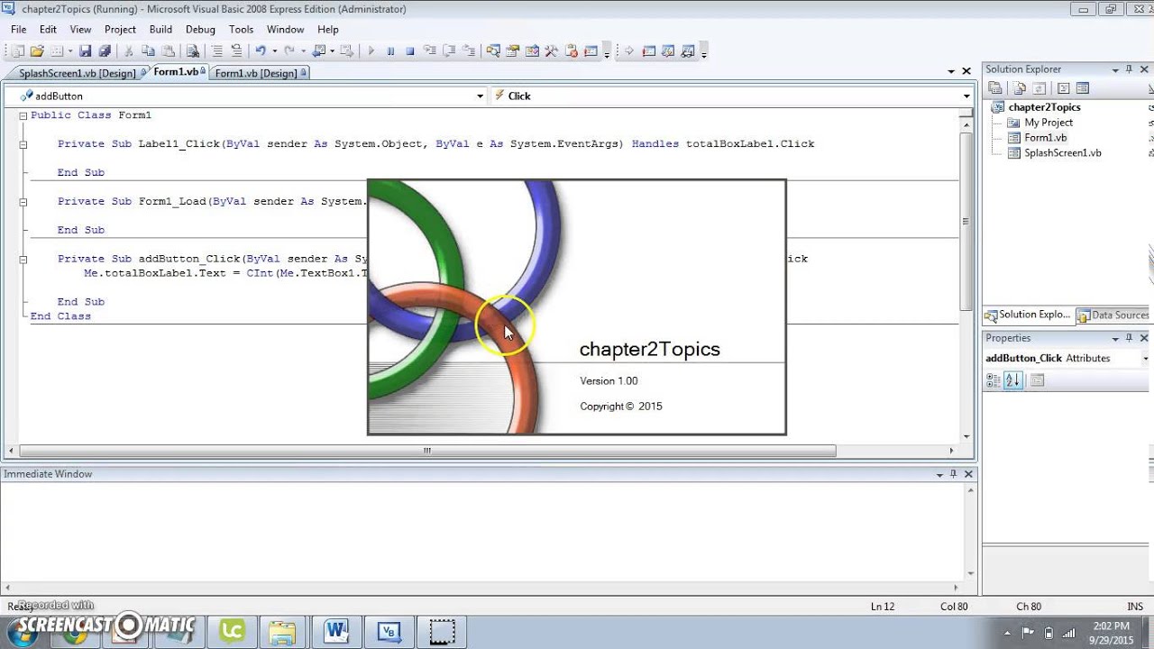 Visual Basic Tutorials Chapter 2 (1 of 2)