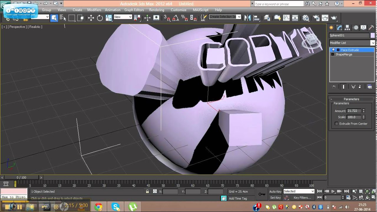 3ds max tutorial SHAPE MERGE AND FACE EXCLUDE