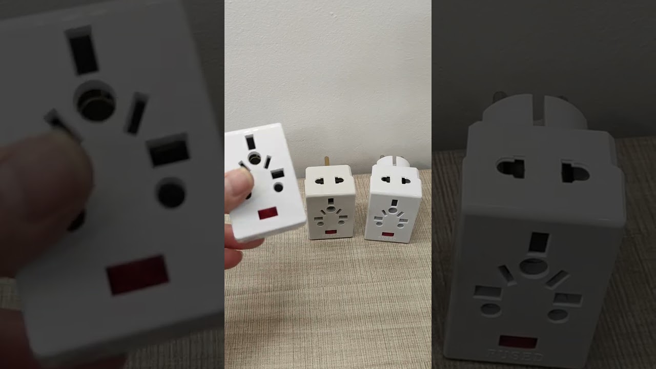 Three pin plug adaptor with neon indicator