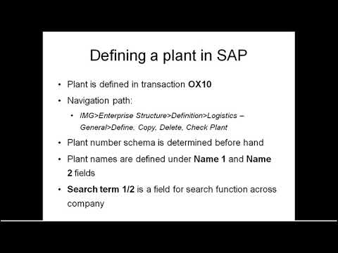 Plant creation in SAP