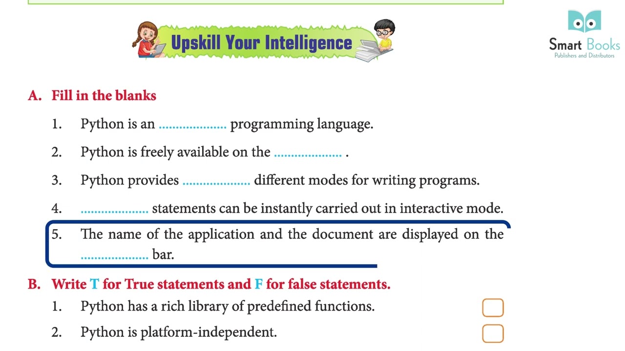 Class 6 Computer Chapter 6 Introducing Python |  Smart Book Publisher