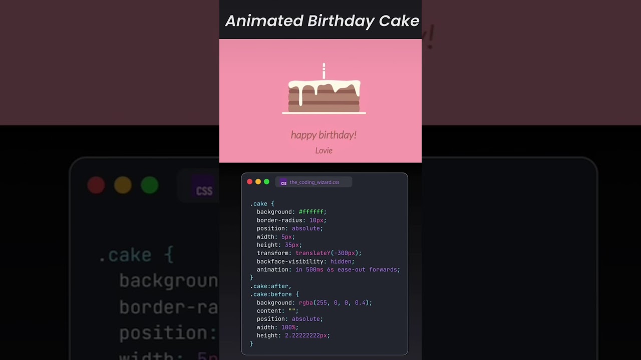Animated birthday cake 🎂.               #coding #programming #coding