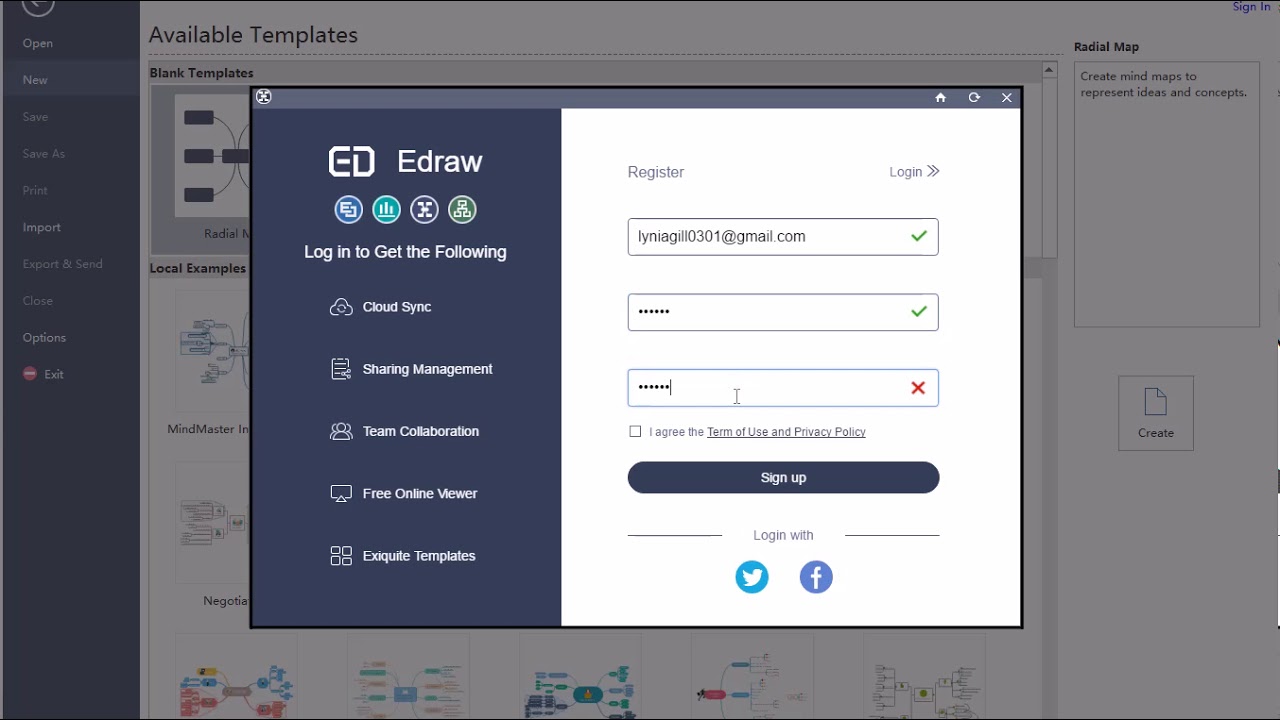 EdrawMind (formerly MindMaster) Tutorial - How to Register MindMaster Cloud