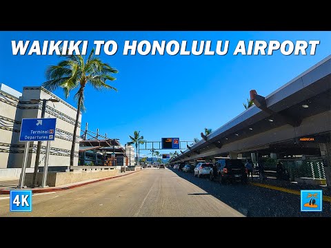 Waikiki to Honolulu Airport | Daniel K. Inouye International Airport ๐ด Hawaii 4K Driving
