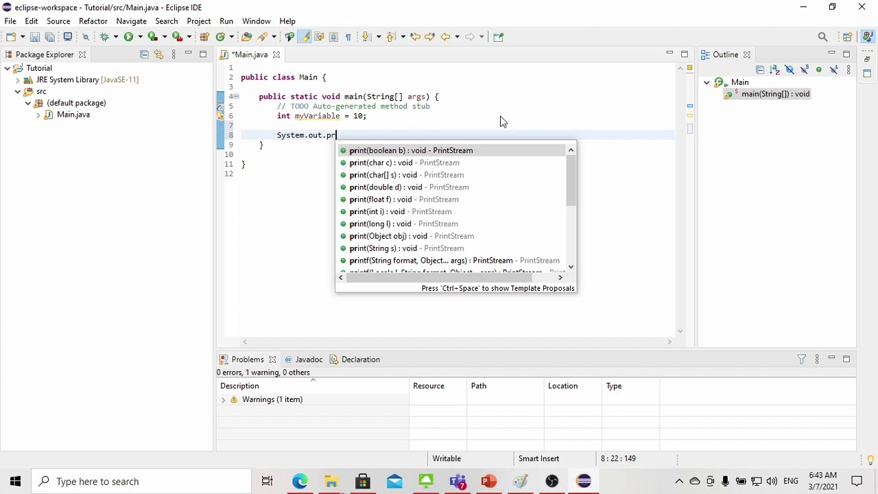 Java Basics - Variables (demo in Eclipse)