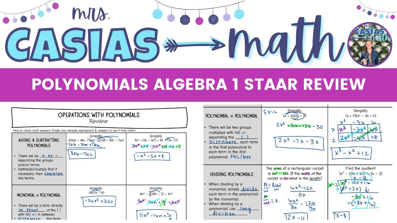 Operations with Polynomials | Algebra 1 STAAR EOC Test Review Lesson