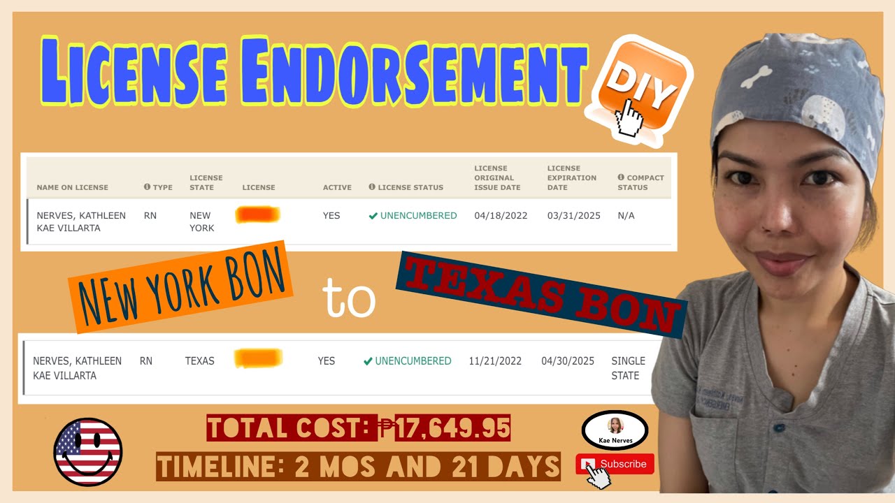 DIY License endorsement | New York to Texas | Nurse KATHihik