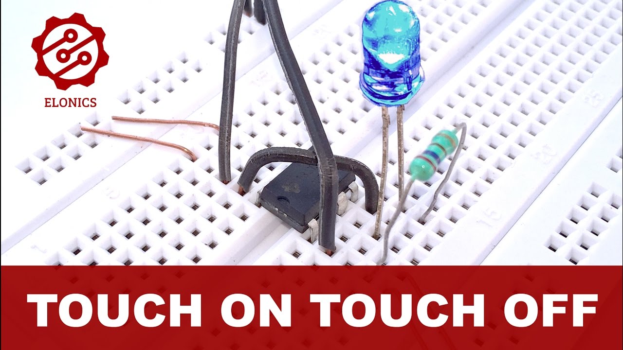 Touch On Touch Off Switch Using 555 timer on breadboard - Basic Electronics Projects