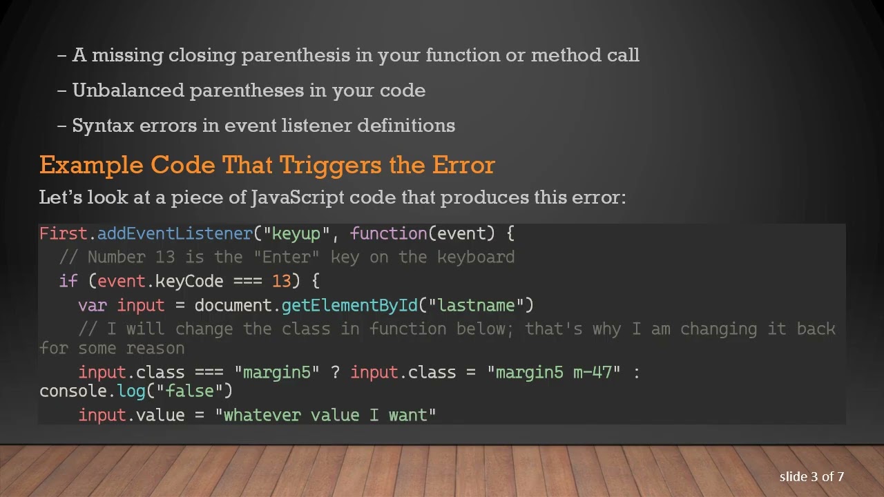 How to Solve Uncaught SyntaxError: missing ) after argument list in JavaScript Code