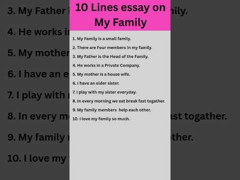 My Family Essay in English | 10 Lines On My Family in English/Essay On My Family in English