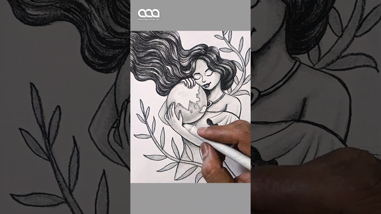 World Earth Day Drawing | Timelapse Drawing Video | Amazing Artist Art #earthday #worldearthday #art
