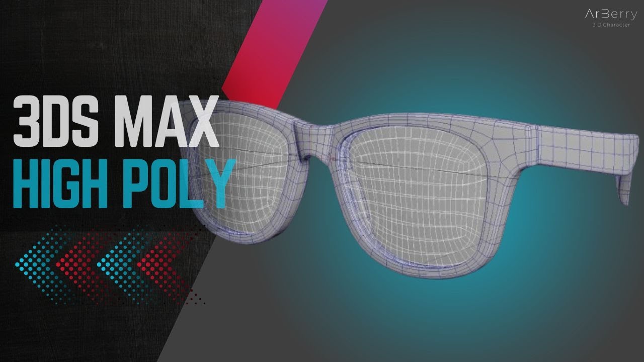 HIGH POLY Sunglasses with 3ds Max - Timelapse Modeling