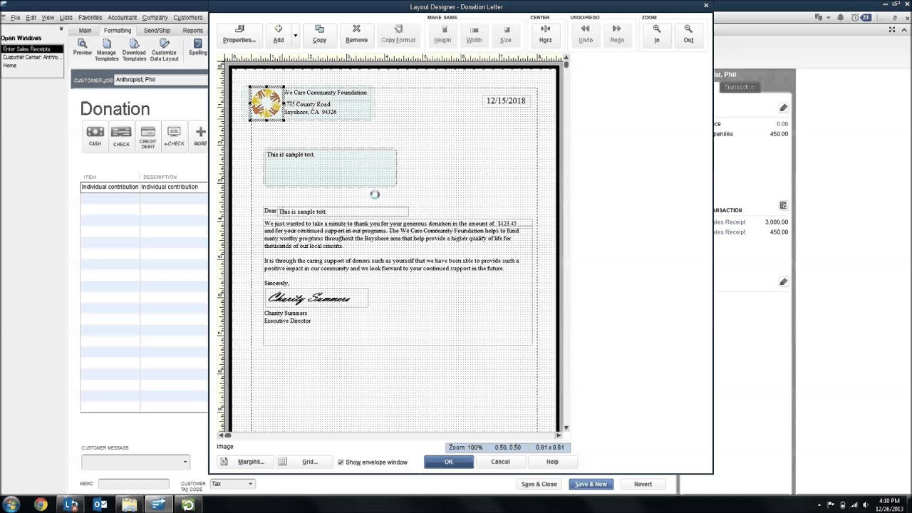 Thank You Letter Templates in QuickBooks