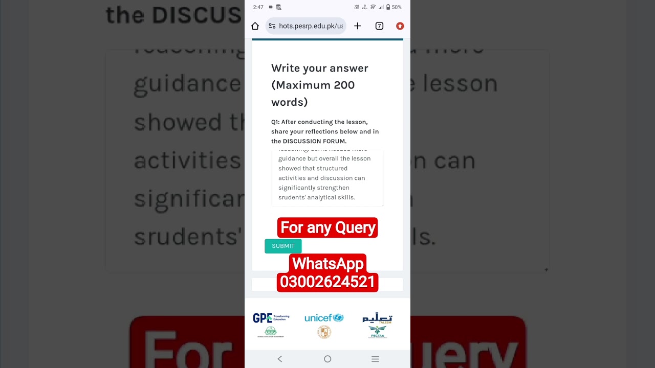 HOTS Module 3 Activity 3.6 B Sample Solution #hots #pst #sedpunjab #education #module #solution
