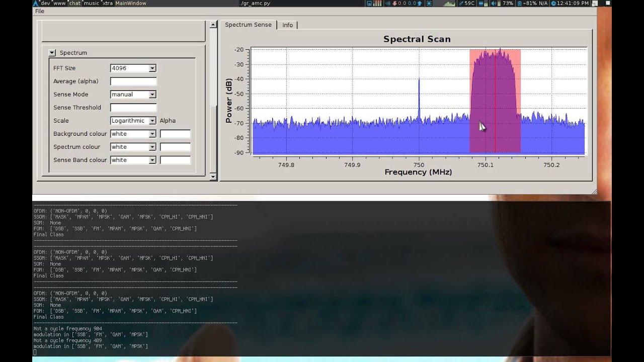 Automatic modulation classification using GNURadio