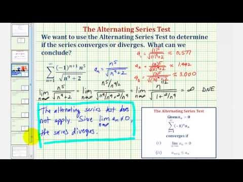 Ex: Apply Alternating Series to Infinite Series – Divergent | Math Help ...