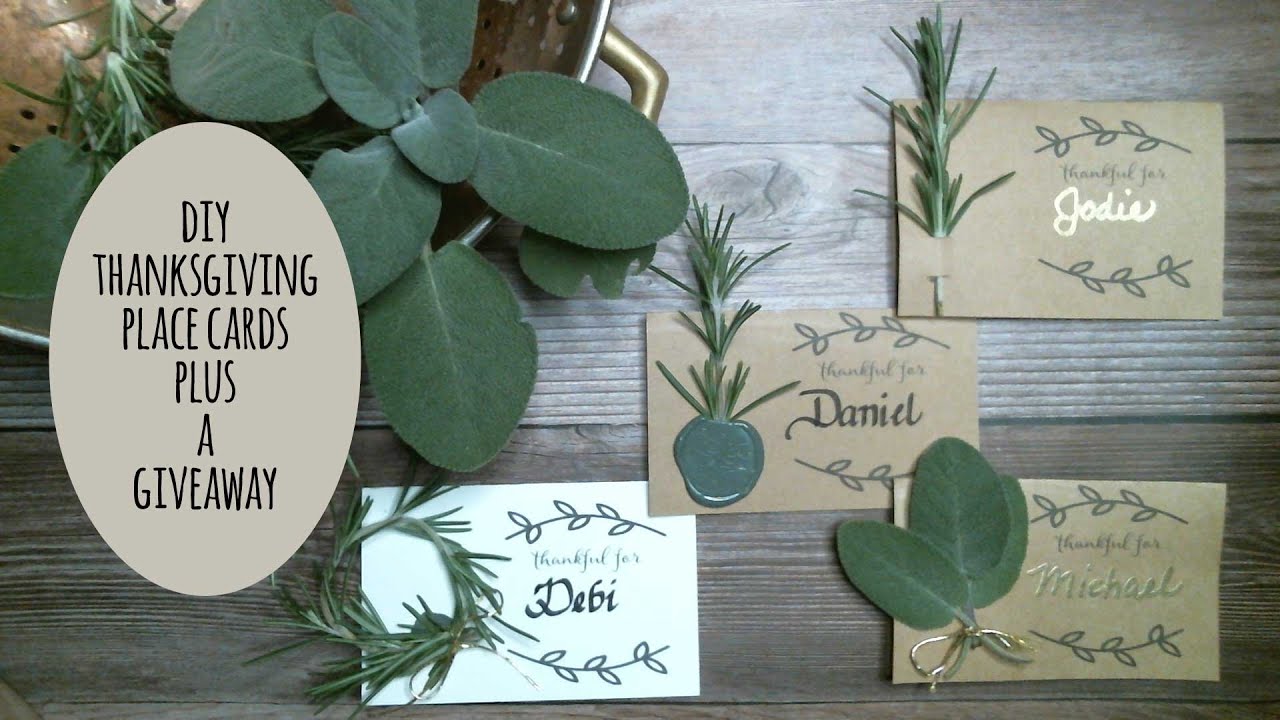 DIY Thanksgiving Place Cards (Plus a Giveaway)