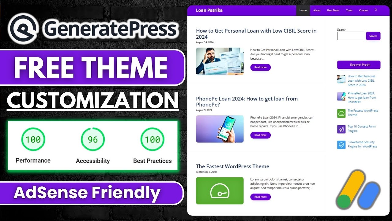 New AdSense Friendly GeneratePress Professional Theme Customization Step By Step Guide