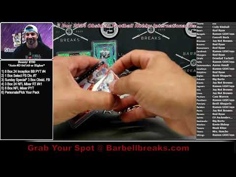 3 Box 2024 Obsidian Football Hobby International - Random Teams #2 *Sunday Special* - 06/22/2025