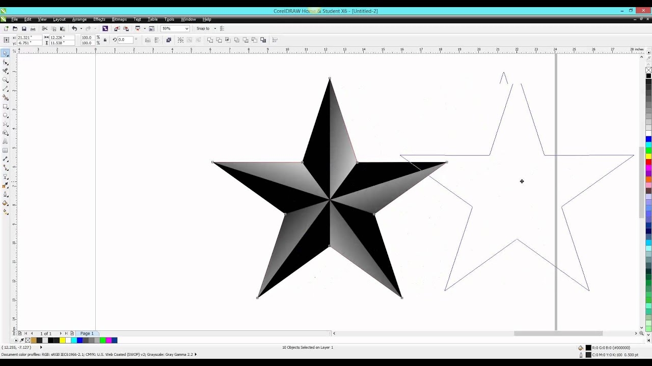 Corel Draw Tips & Tricks Star 3D looking