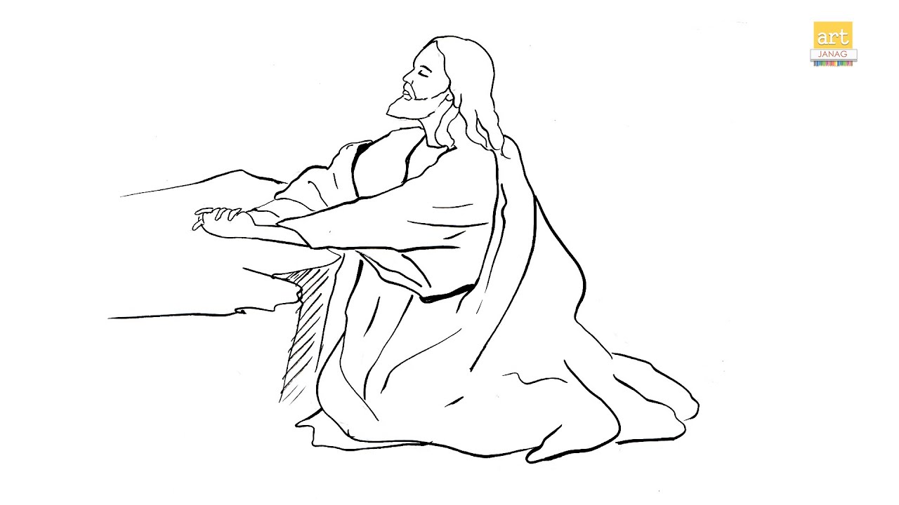 How to Draw Jesus Christ drawing II Jesus Christ Praying drawing II part 01 II #artjanag