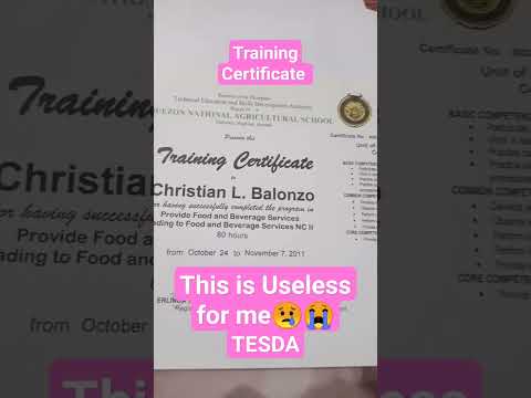 My Useless Training Certificate from TESDA. #tesda #tesdaabotlahat #qnas