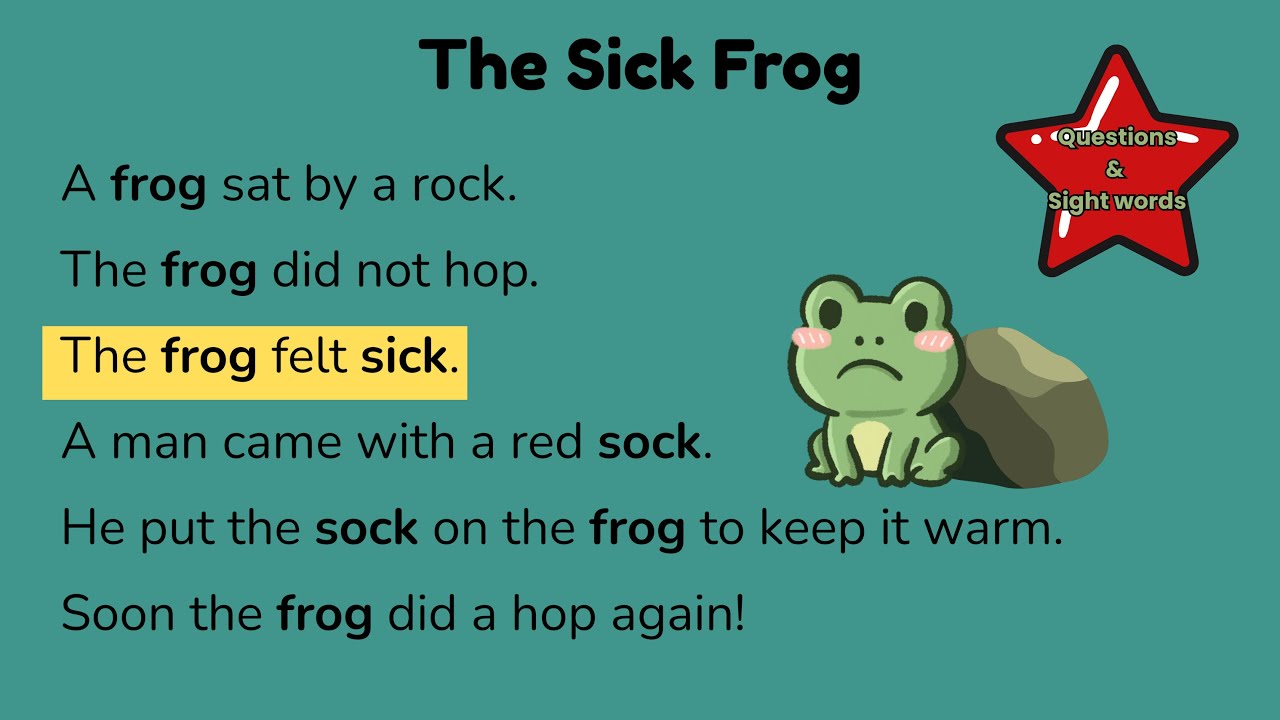 Kindergarten to 1st Grade Comprehension Reading Lesson | Sight Words Included