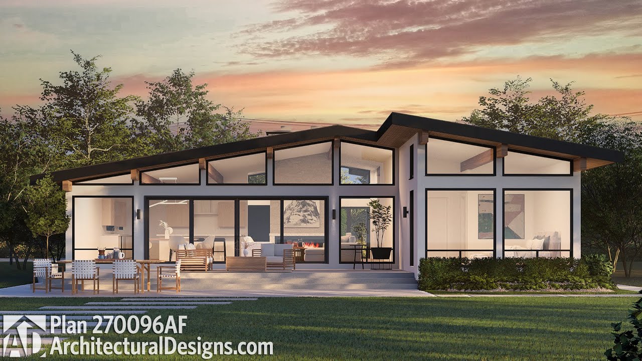 Mid-Century Modern Virtual Walkthrough Tour! - House Plan 270096AF