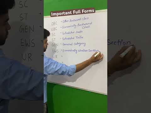 Full form of OBC , SC , ST , EWS , PWD , GEN , OC ,UR !!Caste full forms !! #shorts  #youtubeshorts