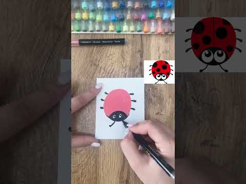 Creative Time: Drawing a Ladybug with Markers/Pencils #art #coloringadventure #drawing #satisfying
