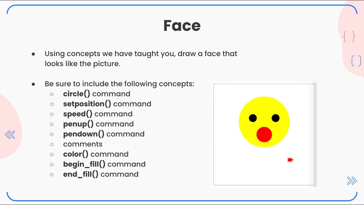 Python Turtle Tutorials - How to Code a Face