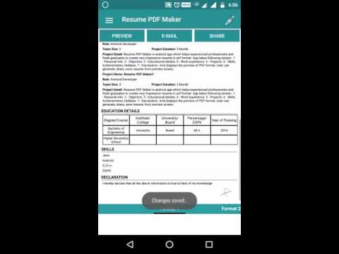 Resume Pdf Maker - Make Your resume instantly