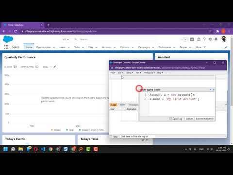 How to create a new account using developer console and apex code