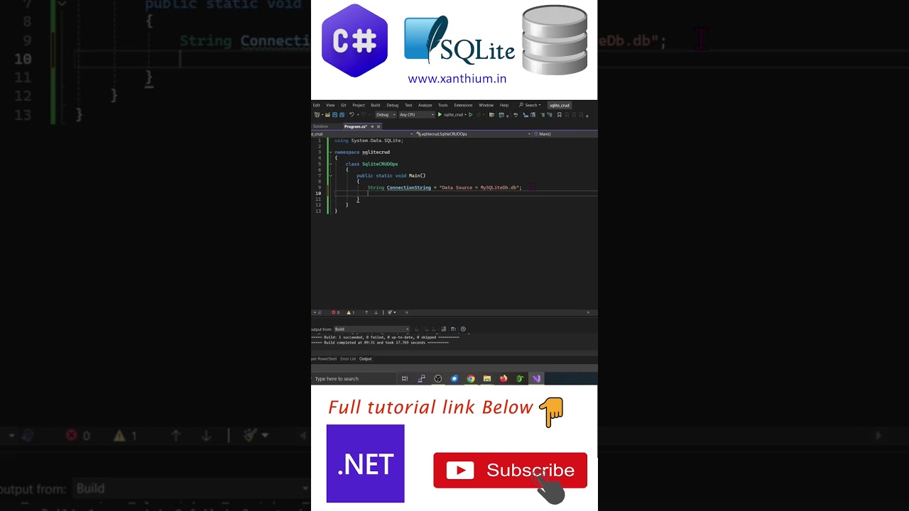 Learn to open a connection to SQLite database using C# (CSharp) #sqlite #sqlite3  #tutorial