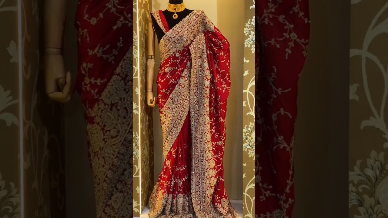 Wonderful 😍Red color designer saree for bridal for wedding/reception/party| latest designer saree