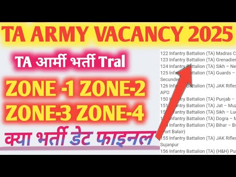 TA Army Open Rally Vacancy 2025 | TA Army Zone 2 2025 | TA Army Rally 2025 Notification March News
