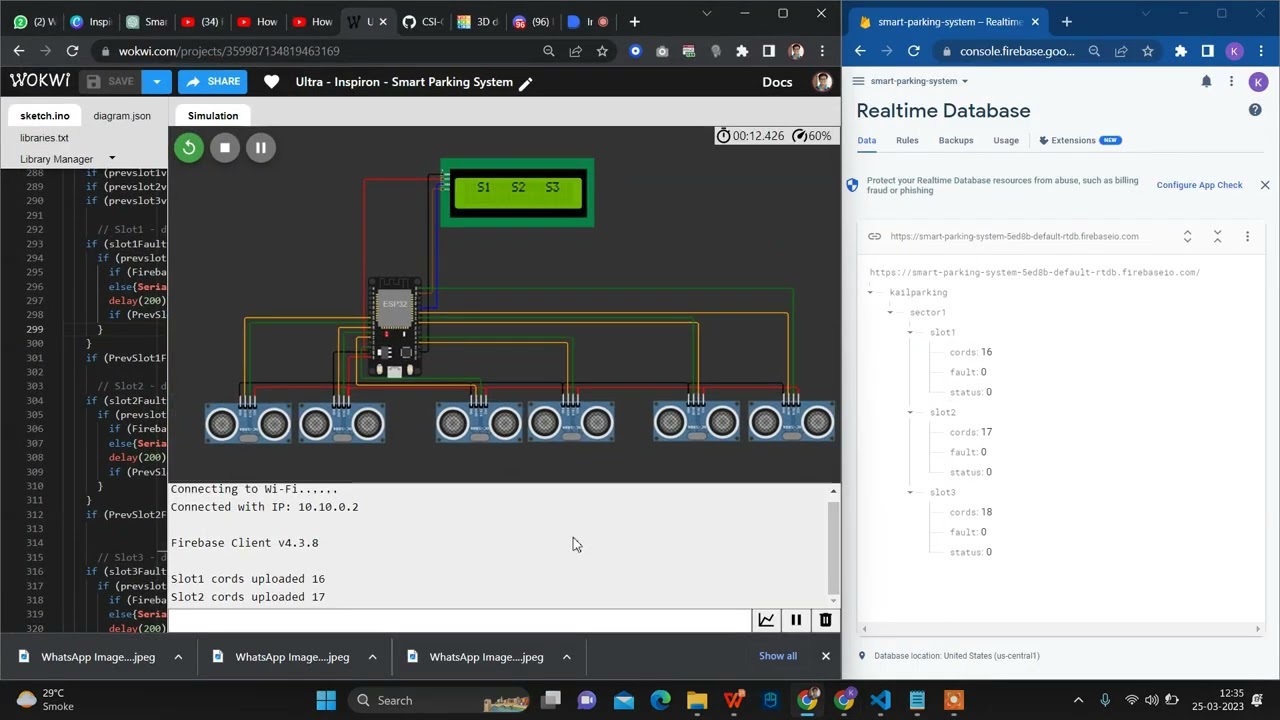 Smart Parking System using ESP32 on Wowki with Firebase Database | Devfolio Competition