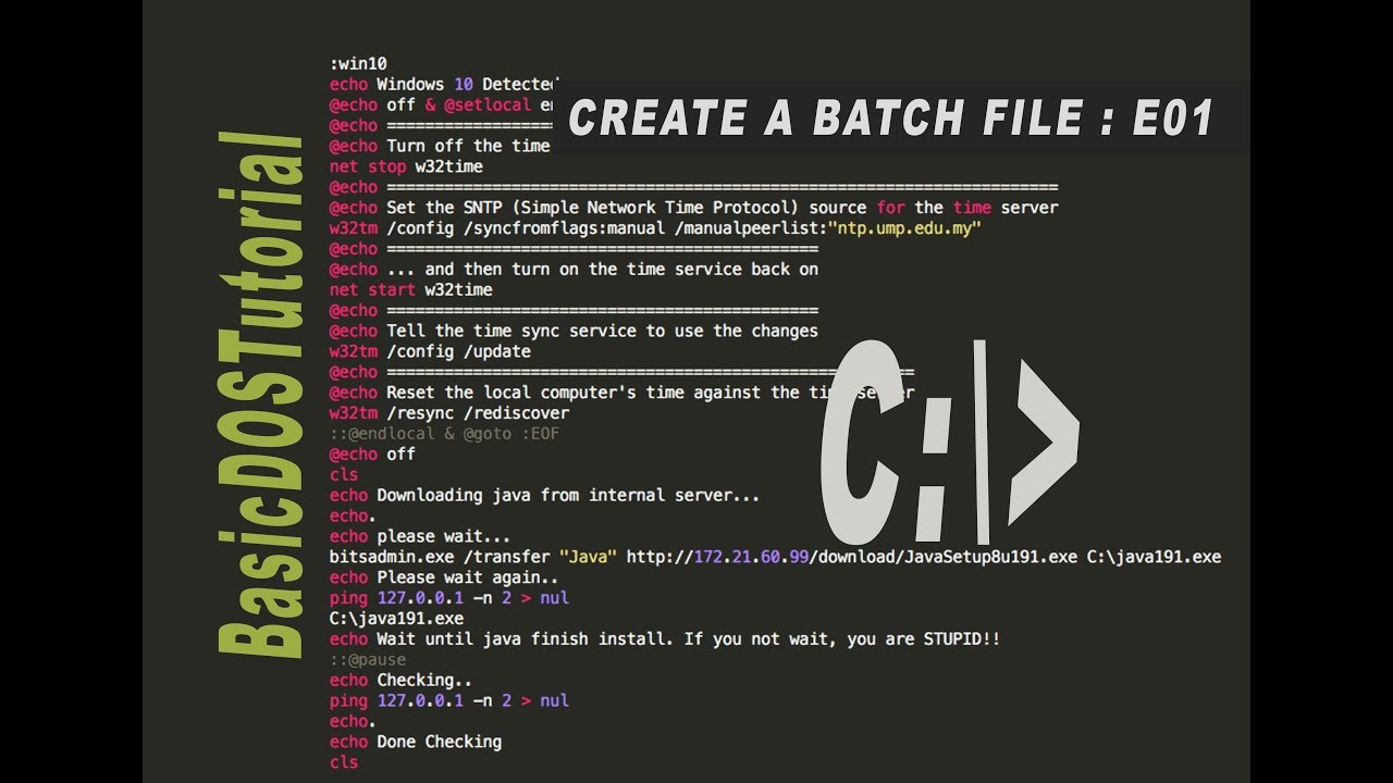 Basic Windows Batch Script Tutorial Part 1