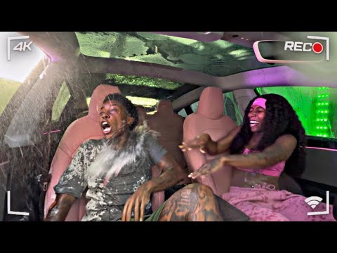 THROWING WATER BALLOONS On GIRLFRIEND In THE CAR WASH 🧼 😱 * HILARIOUS*
