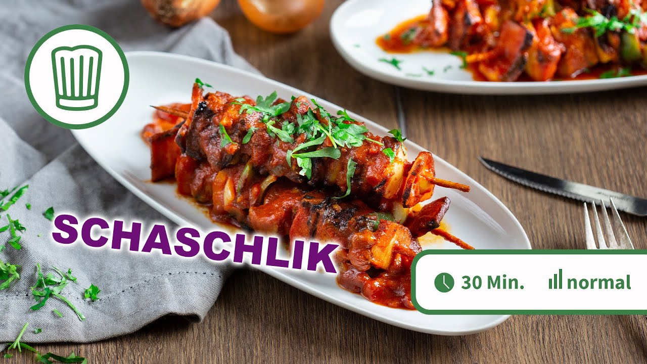 Schaschlik mit selbstgemachter Schaschliksoße - Einfache Rezepte