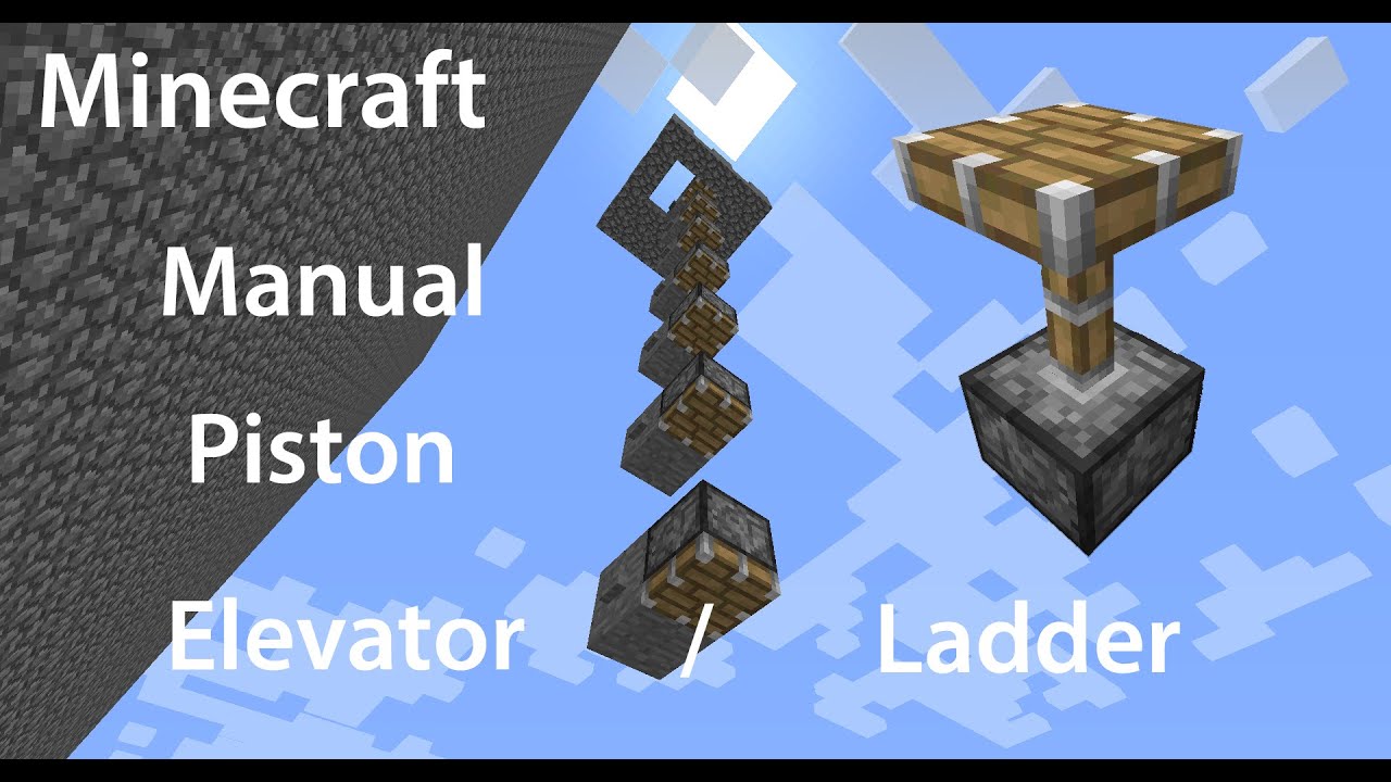 Minecraft Redstone Piston Elevator/Ladder MANUAL Tutorial!! w/Glitch!!!