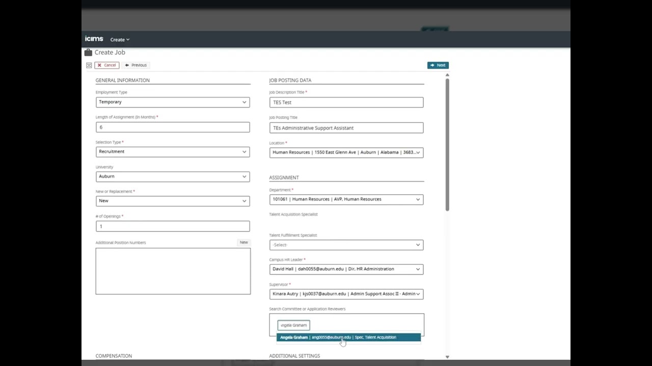 Creating Job Profiles in iCIMS