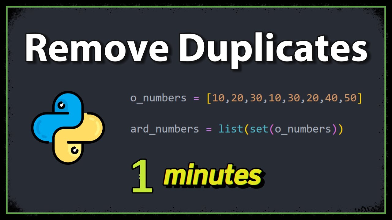 Remove Duplicates from the list using the set() Method in Python