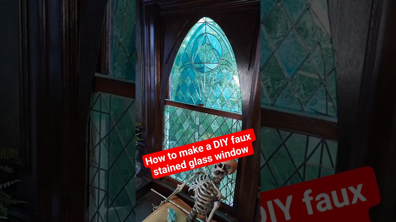 this is how I made a DIY stained glass window #halloween #creative #diy #stainedglassart